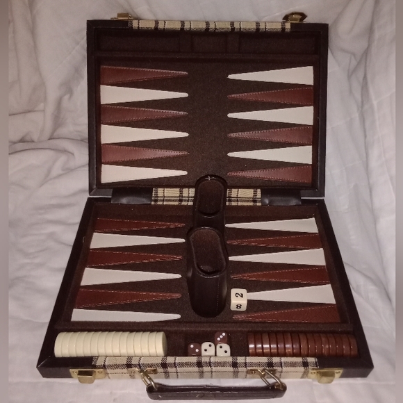 Unbranded | Games | Vintage Backgammon Game Plaid Suitcase In Great ...